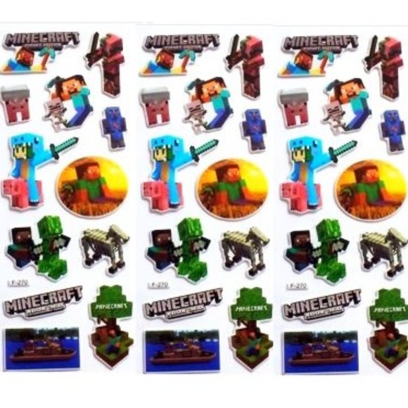 Video Games & Consoles | Mini Puffy Vinyl Minecraft Video Game Stickers ...